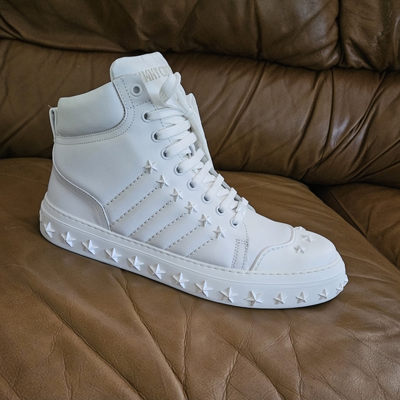 Jimmy Choo | Shoes | New Mens Jimmy Choo White Leather Luxury Designer ...